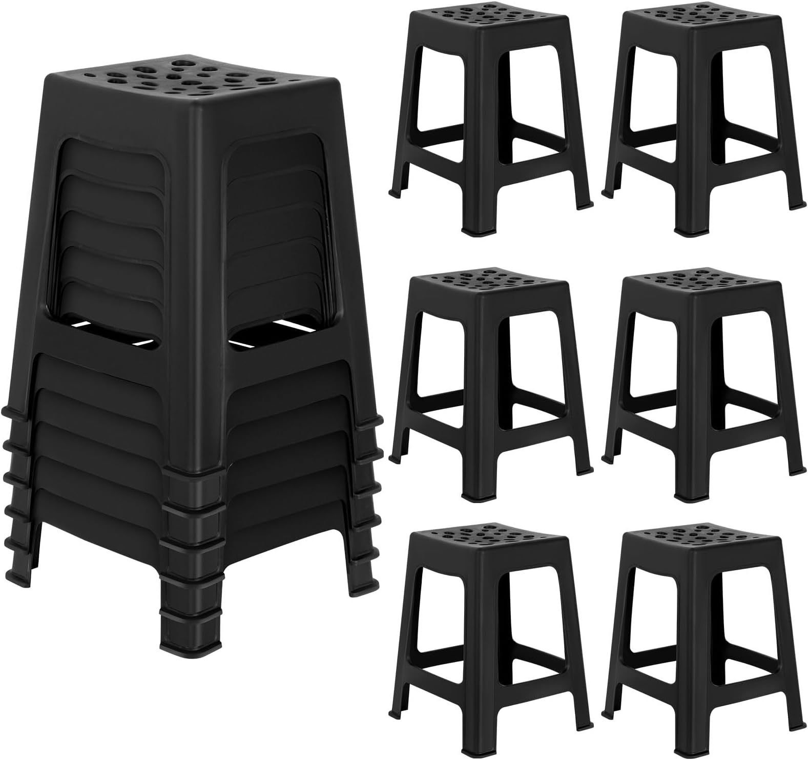 Amazon.com: Leinuosen 6 Pcs 18 Inch Height Light Duty Plastic Stool for ...