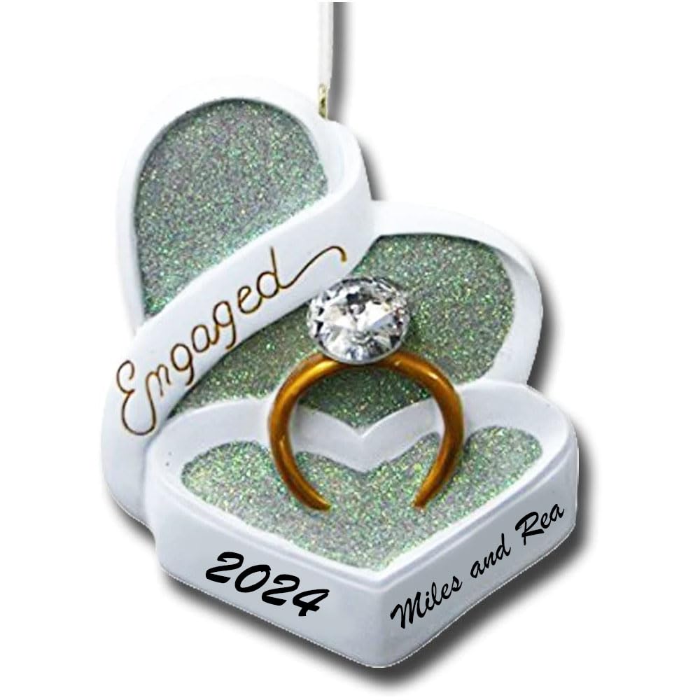 Custom Engagement Ornaments Engagement Ring Holiday Ornament 2025