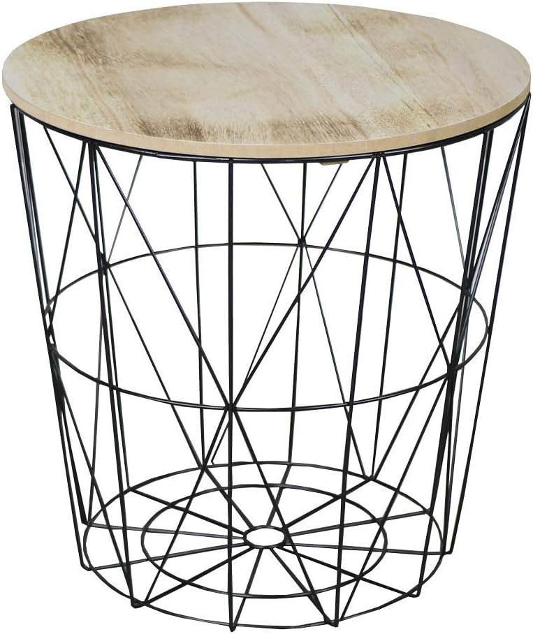 Modern Black Small Wire Side Table Metal Coffee End Side Table With ...