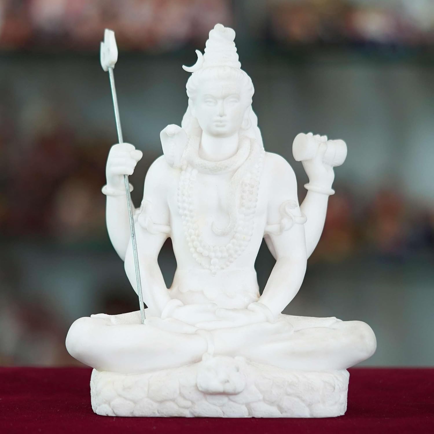 Amazon.com: Monk Arts Marble Handmade Mahadev Shivaji Idol for Home ...