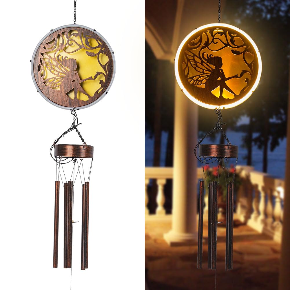 Snapklik.com : DREAMSKIP Solar Wind Chimes Outside, Deep Tone Hanging ...