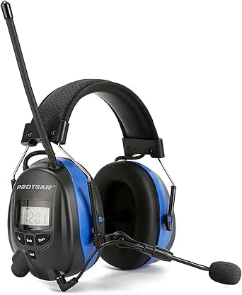 Hearing Protection with Boom Microphones,Digital AM FM Radio Earmuffs ...