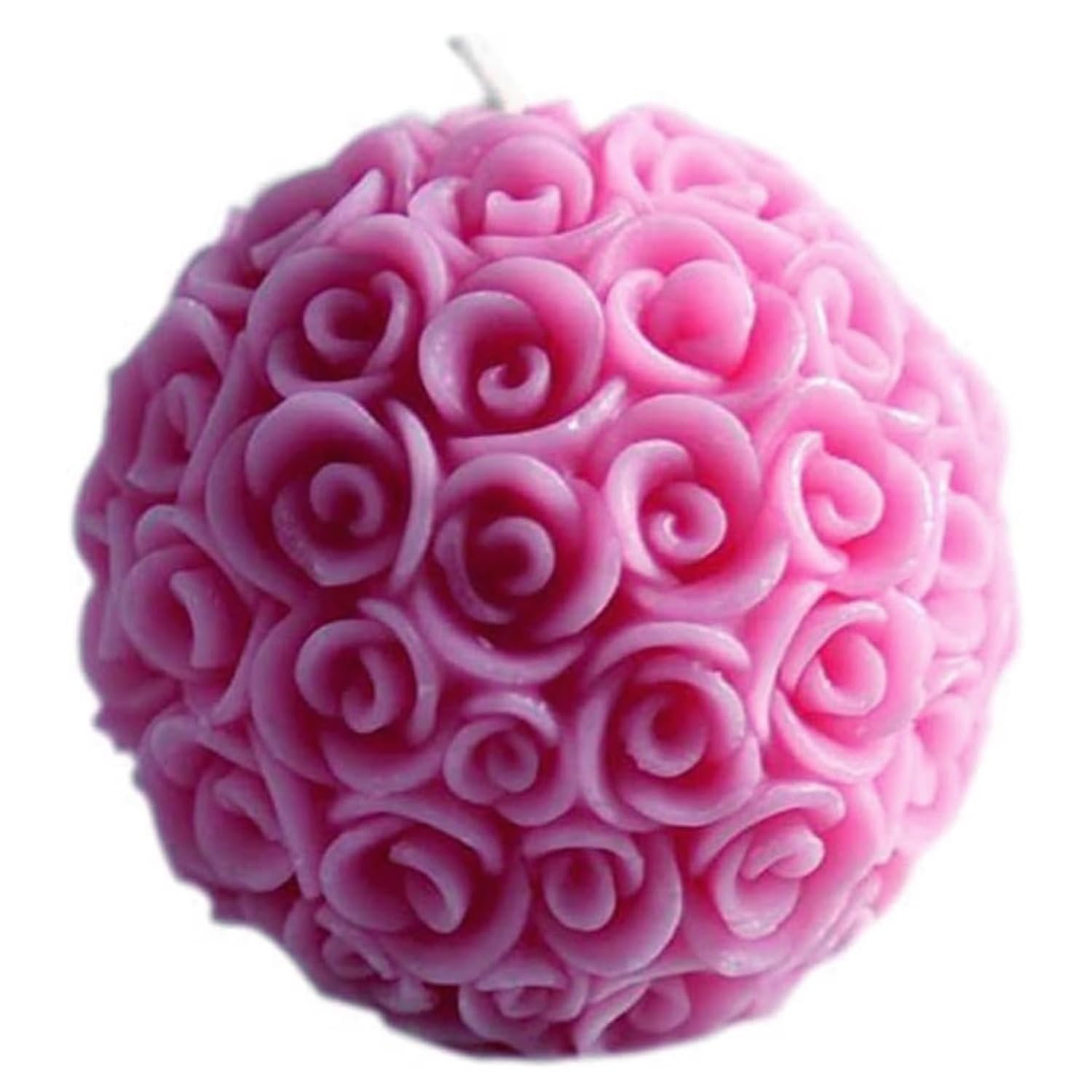 Amazon.com: Pink Rose Ball Shaped Candles for Romantic Dinner Set of 2 ...