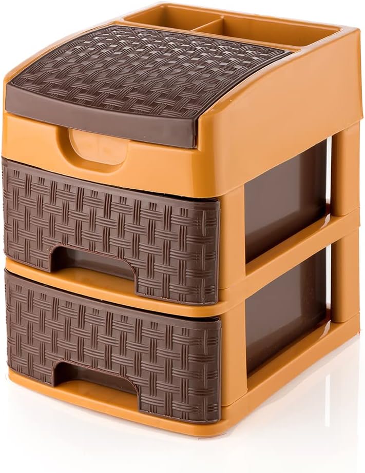 Black Olive Mini Desk Organizer Drawer - 3 Layer Multipurpose Plastic ...