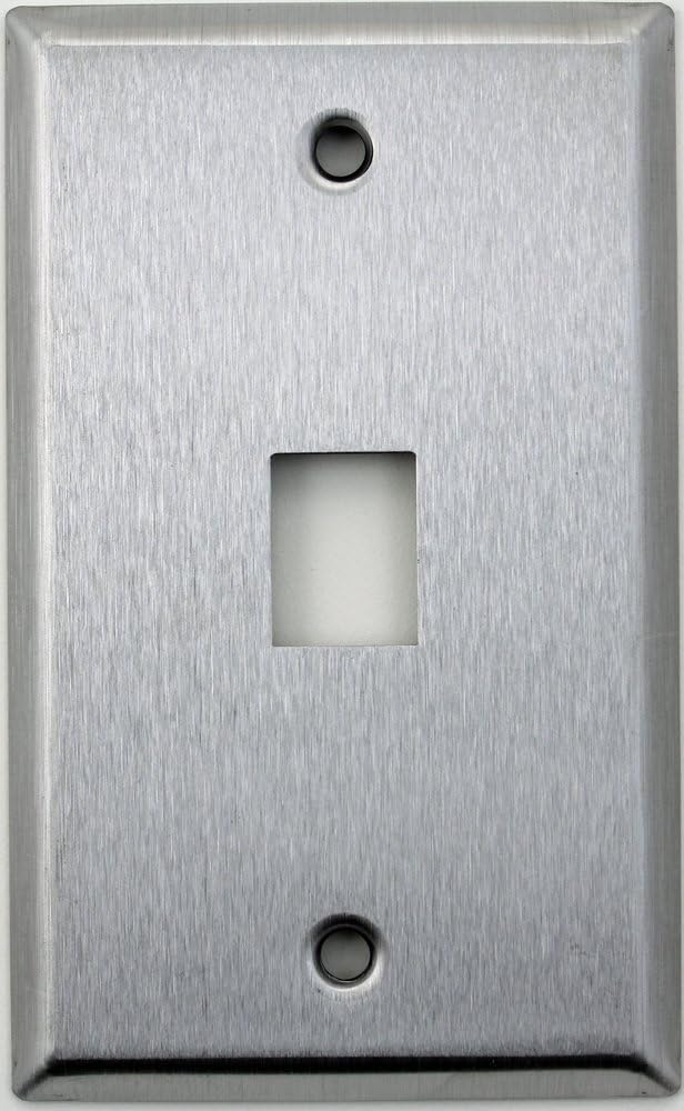 Brushed Satin Stainless Steel Single 1 Gang Wall Plate - Cat 5 Opening ...
