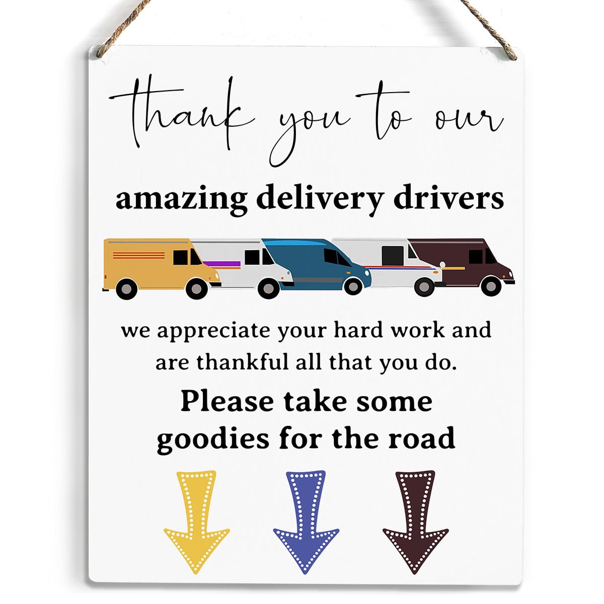Amazon.com: Vintage Delivery Driver Thank You Sign, Delivery Driver ...