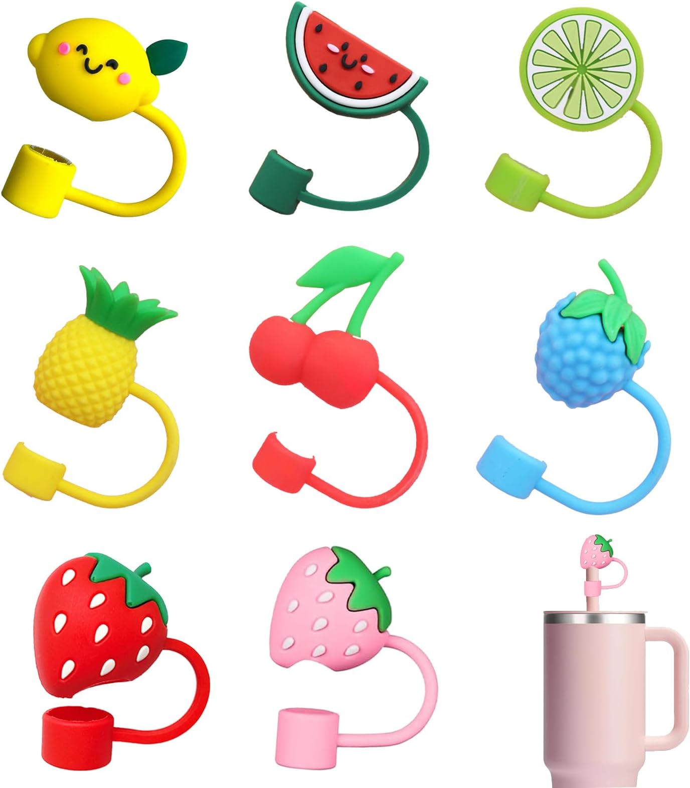 8 Pcs Straw Cover Cap for Stanley Cup,Reusable Straw Cover,Dust-Proof ...