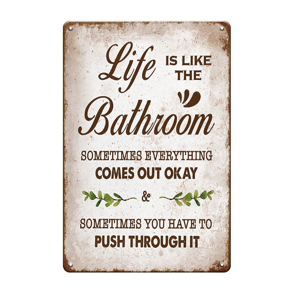 Amazon.com : YOYI ART Bathroom Signs Wall Decor - Life is Like The ...