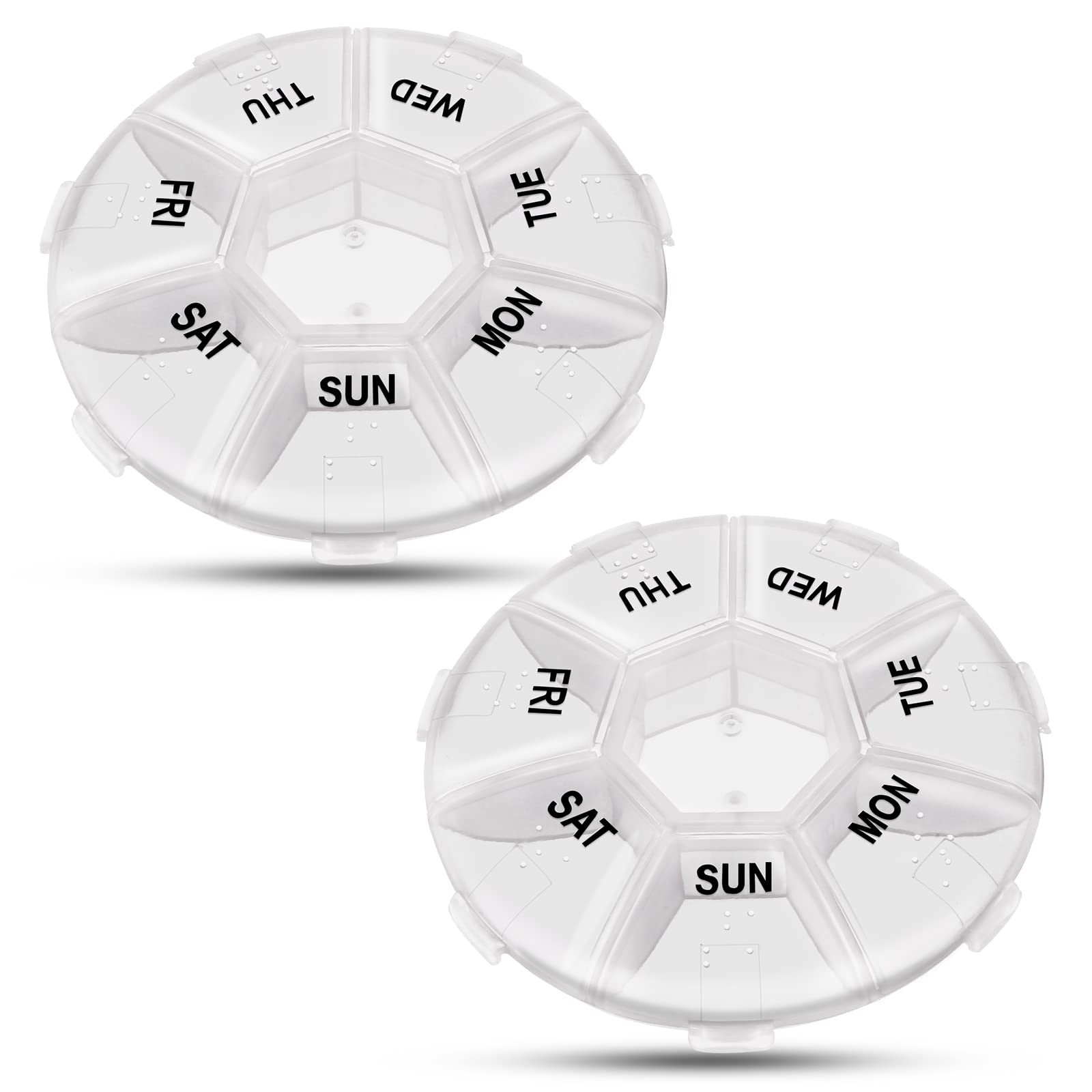 Sibba 2 Pcs Personal Pill Organizer Dispensers Medicine Box Small ...