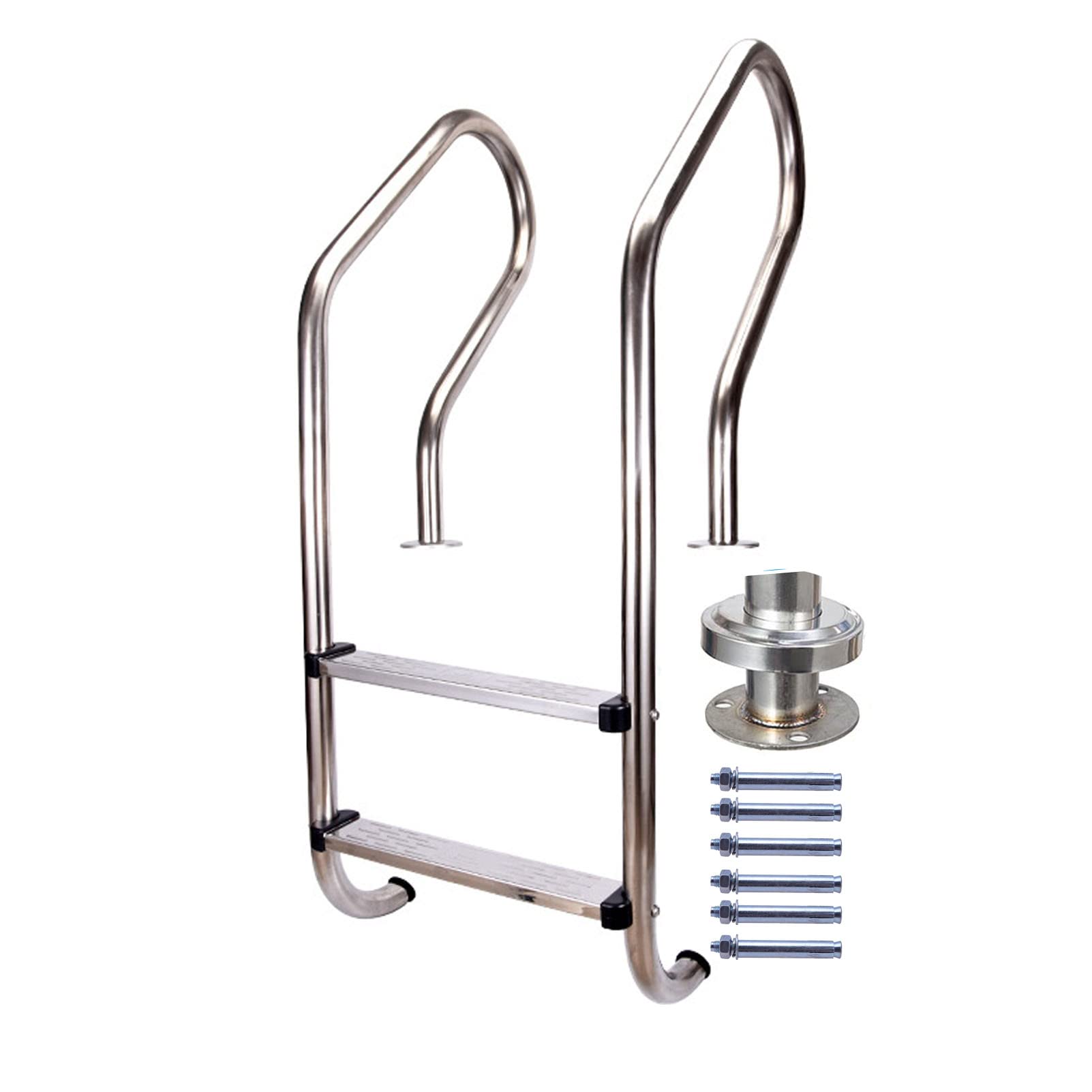 Buy Pool Ladder with Platform, Heavy Duty Pool Step for in Ground Pools ...