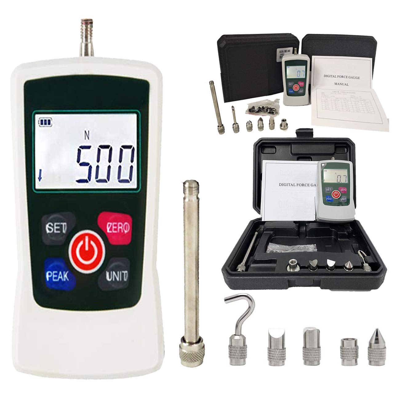 Force Gauge 500N Digital Force Gauge Push and Pull Tester Meter ...