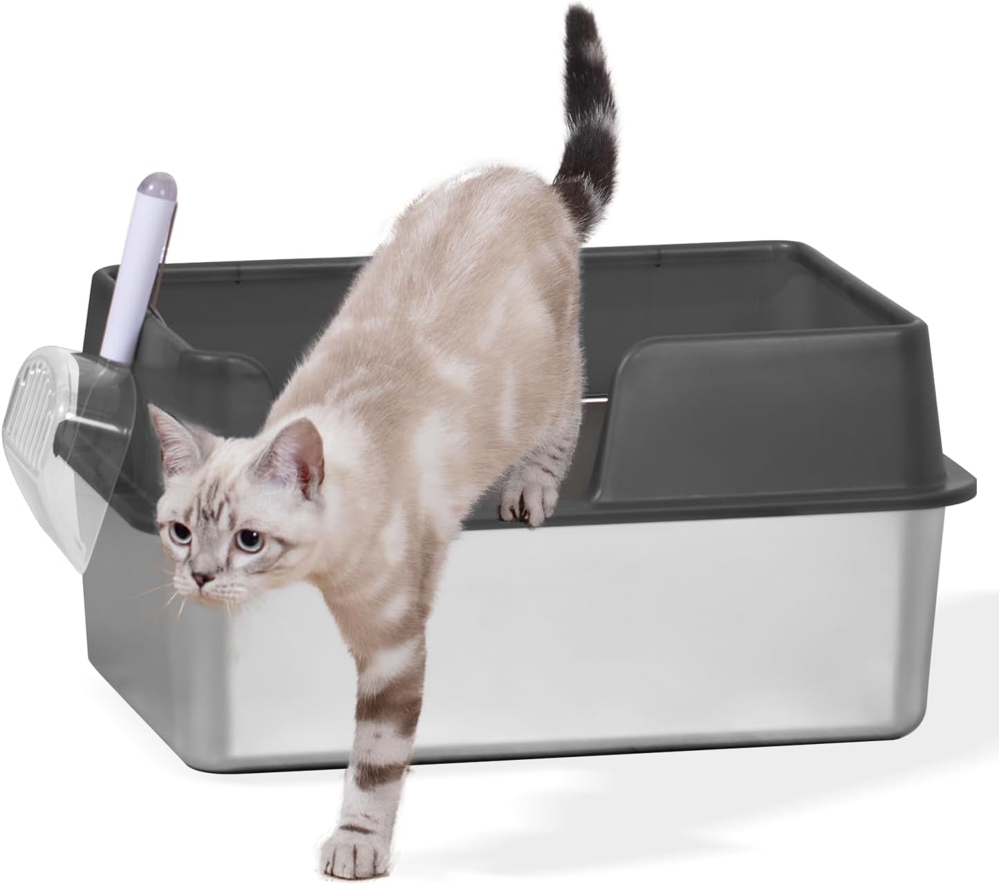 Amazon.com: Stainless Steel Litter Box - Easy to Clean Litter Box with ...