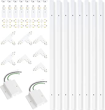 Track Lighting Rail 26FT H Kit – White, Includes Connectors, End Caps ...