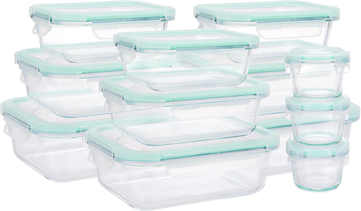 Amazon.com: Moretoes 24pcs Glass Food Storage Containers with Lids ...