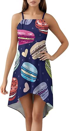 Assorted Macarons Macaroon Women's Sleeveless Spaghetti Strap Dress ...