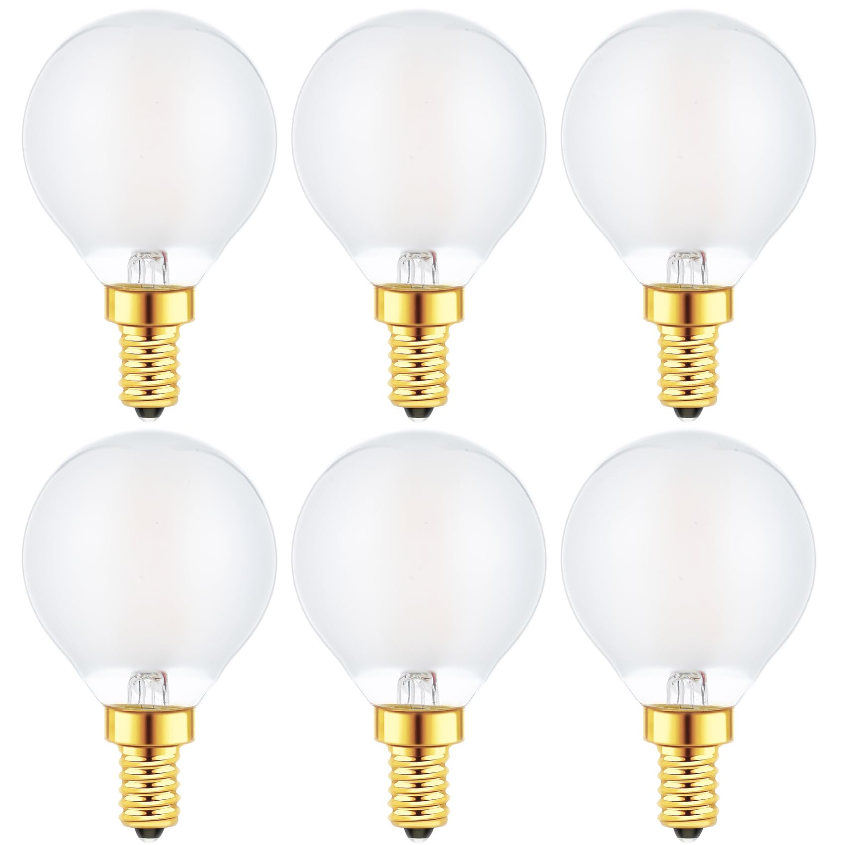 Sunaiony E12 Globe LED Bulbs 2W G16.5 Light Bulbs 25 Watt Equivalent ...