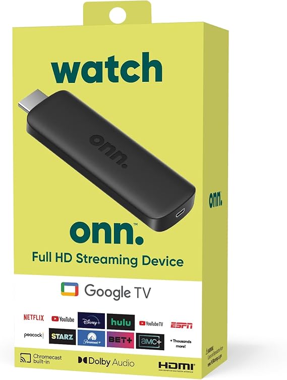 Amazon.com: Onn Android TV Full HD Streaming Device (New, 2023 ...