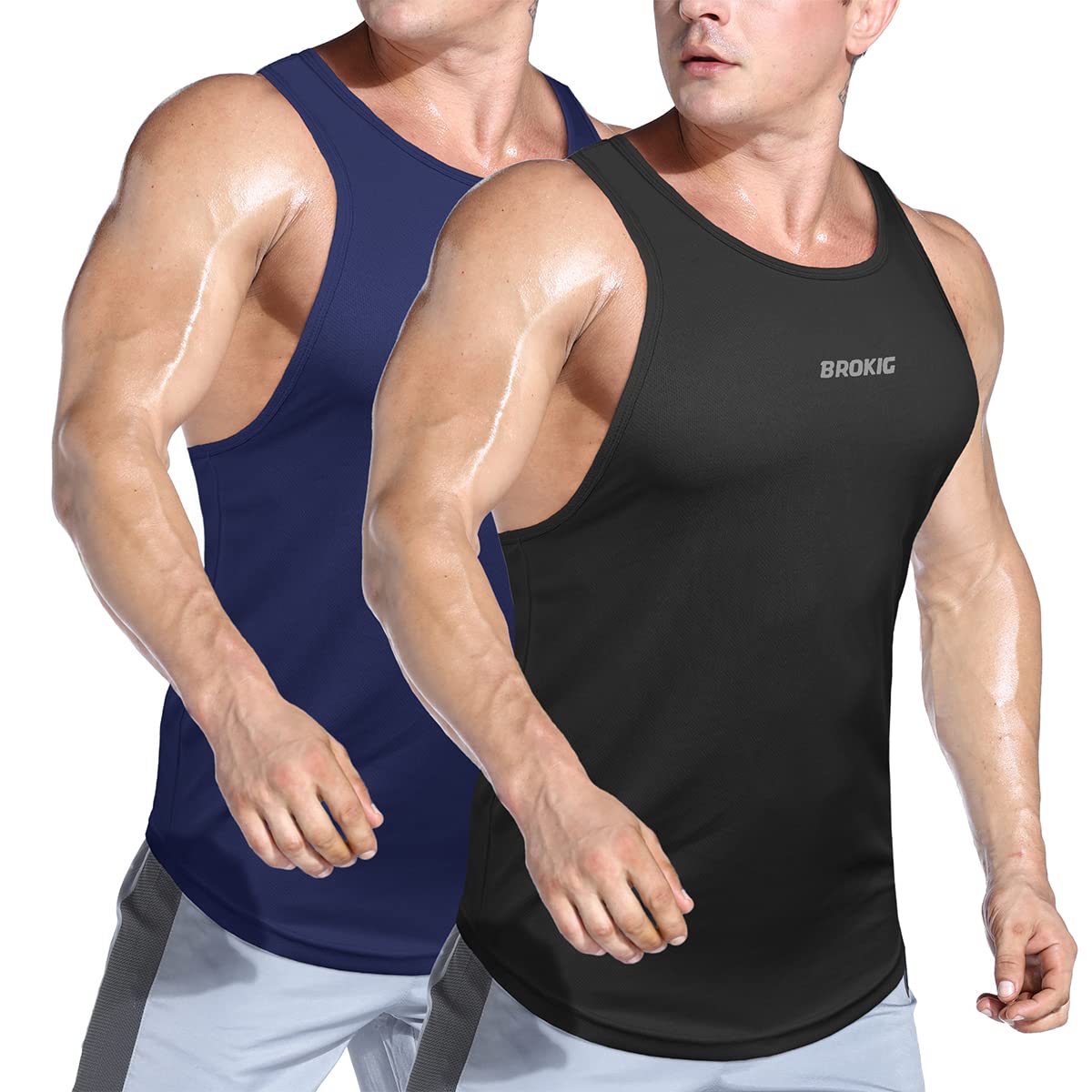Snapklik.com : BROKIG Mens 2 Pack Lightweight Stringer Tank Tops ...
