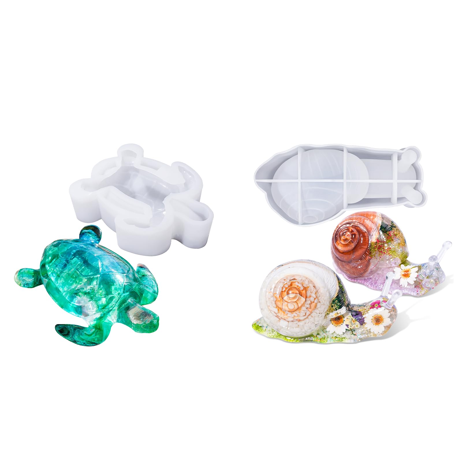 Amazon.com: Bundle Turtle Resin Mold and Snail Resin Mold : Arts ...
