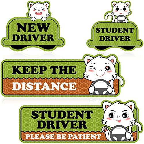 Amazon.com: VAXPTHEX 4Pcs Student Driver Car Magnet,Cute Cartoon New ...