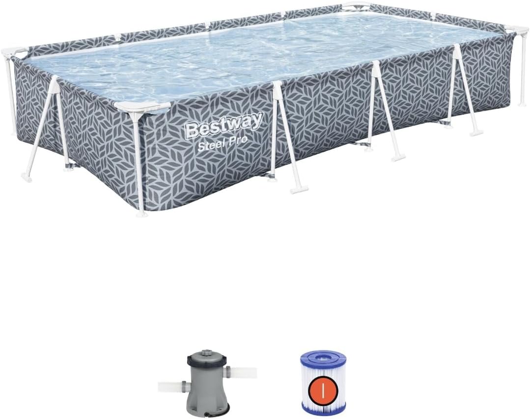 Intex 4M X 2M X 1M Prism Frame Rectangular Pool Set : Amazon.co.uk: Garden