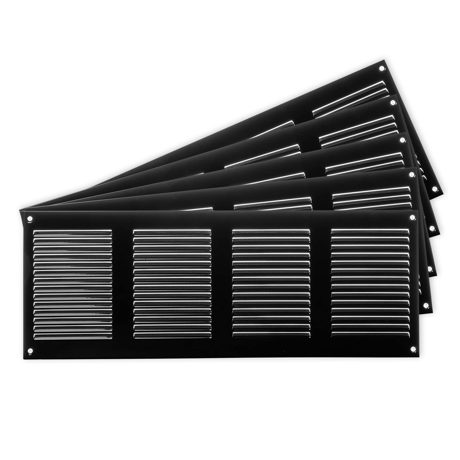 Snapklik.com : 5-Pack 16" X 6" Inch (Outer Dimensions) Black Air Vent ...