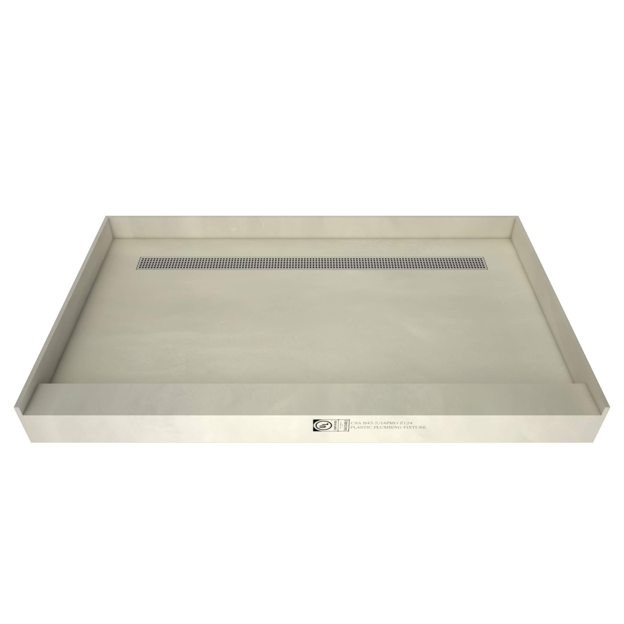 Tile Redi RT4872B-PVC-PC Shower Pan with Back Drain- Single Curb Shower ...