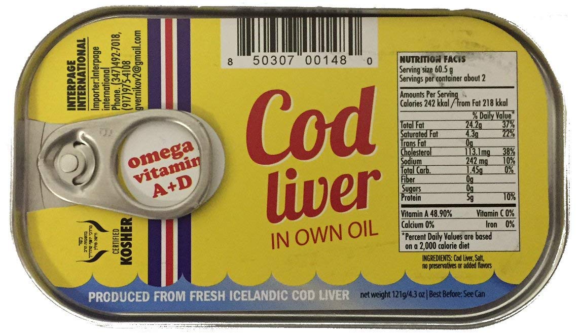 Amazon.com: Cod Liver In Own Oil 4.3 oz. (Pack of 15) : Grocery ...