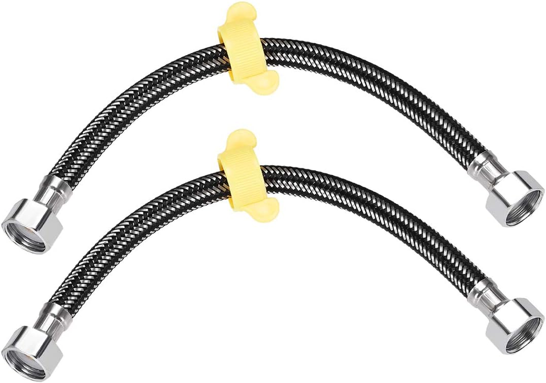 uxcell Faucet Supply Line Connector G1/2 Female x G1/2 Female 12 Inch ...