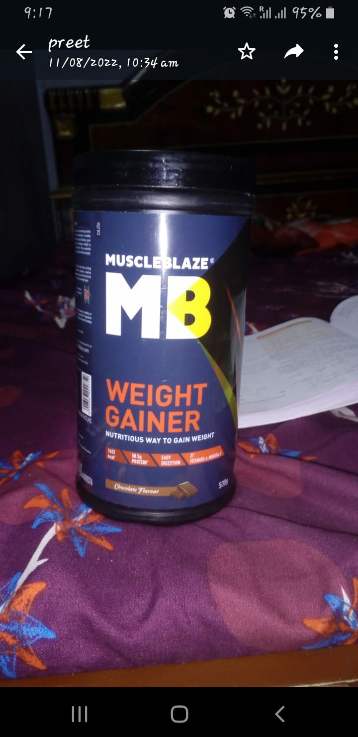 MuscleBlaze Weight Gainer Powder With Added Digezyme (Chocolate, 1Kg ...