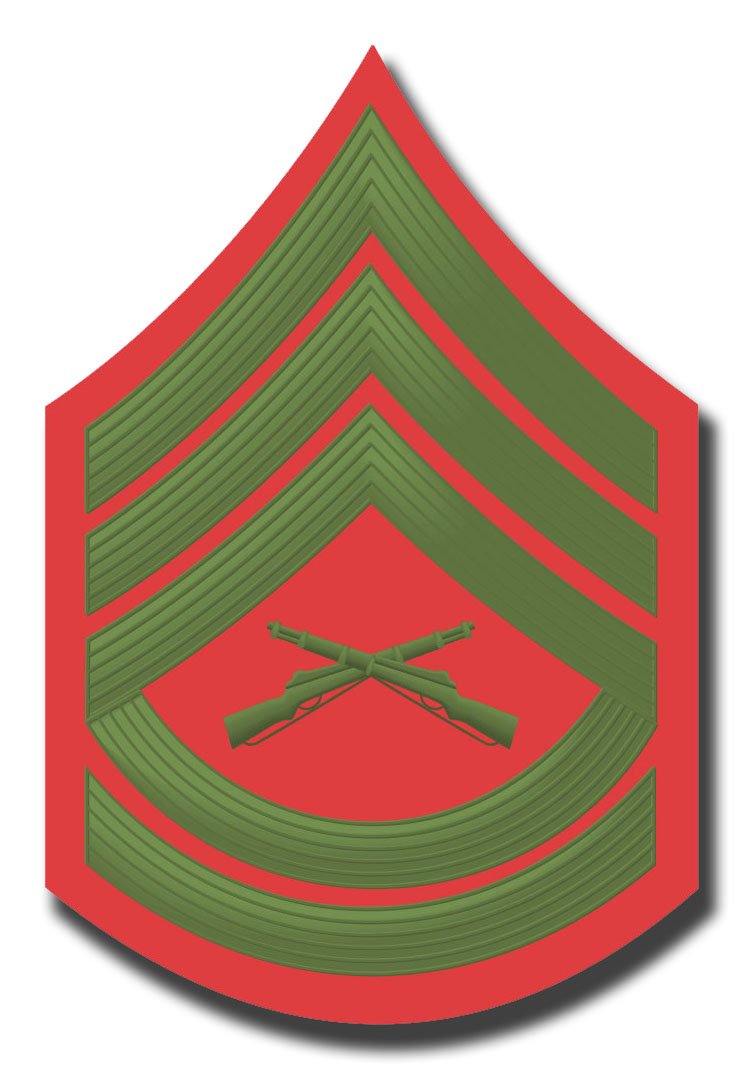Amazon.com: US Marine E-7 Gunnery Sergeant Red/Green Chevron Rank ...