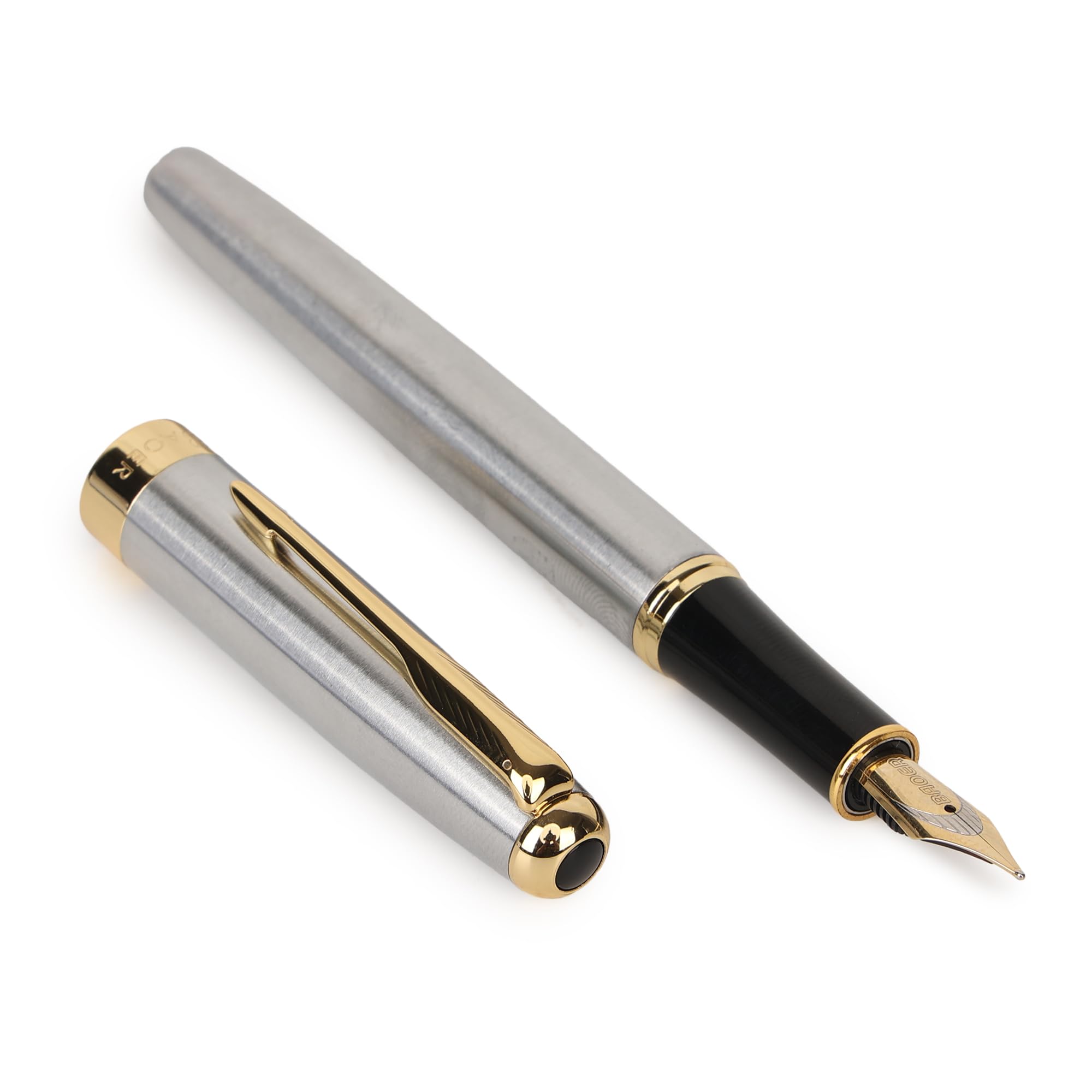 crewtone 20395 Luxury Steel Color Metal Body Fountain Pen, Golden Arrow ...
