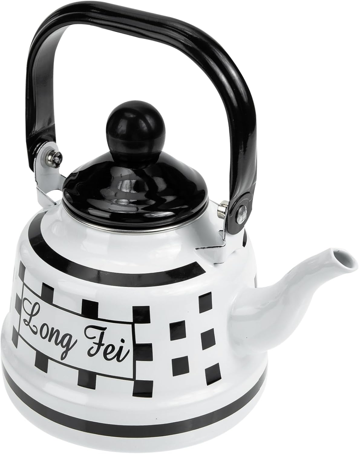 Amazon.com: VOSAREA Enamel Steel Handle Pot Chinese Tea Pot Flute ...