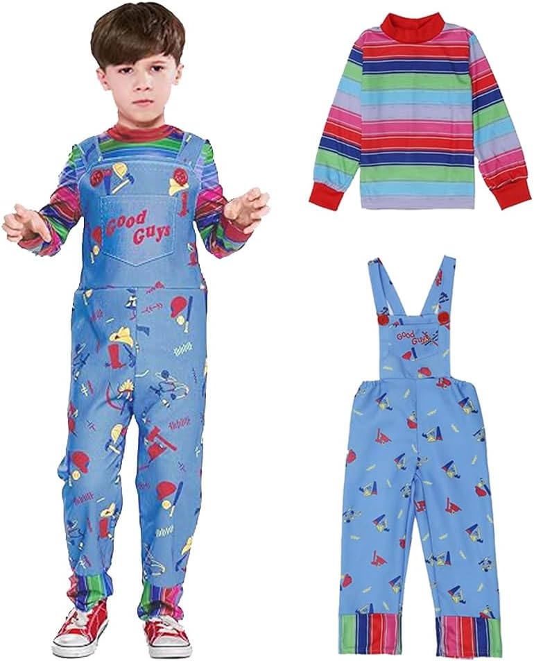 Disfraz de Chucky para niños y niñas, conjunto de overol de Chucky ...