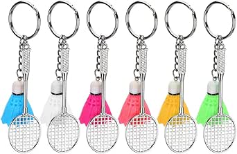 Ejoyous Badminton Keychain, 6Pcs Colorful Mini Keychain Keyring Pendant ...