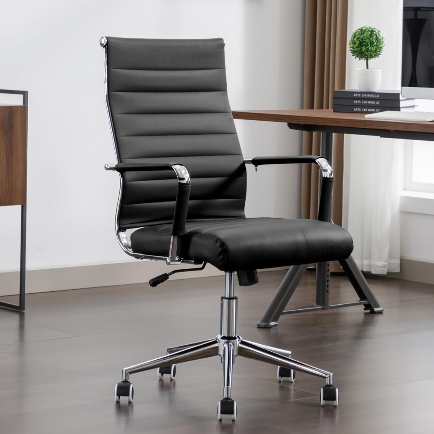 Amazon.com: Office Desk Chair Leather, Conference Room Chairs with ...