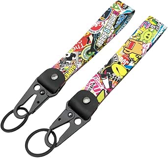 Amazon.com: IUUBXKEH 1pc JDM Style Colorful Graffiti DOMO Keytag ...