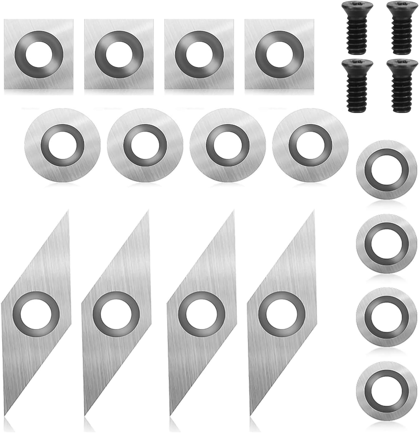 16 Pieces Tungsten Carbide Cutter Insert for Wood Lathe Turning Tool ...