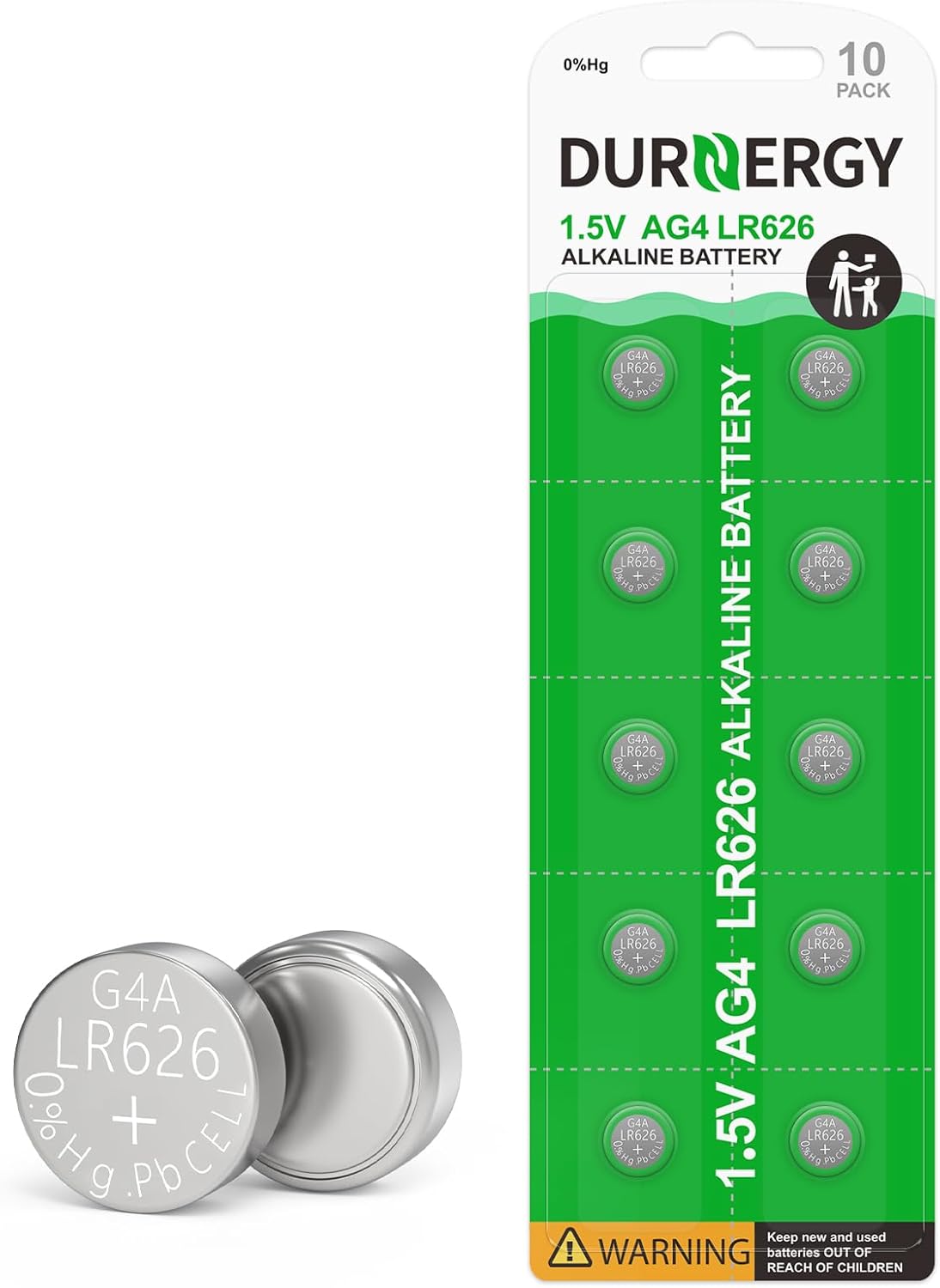 Amazon.com: DURNERGY SR626SW Watch Battery 10 Pack, AG4 Alkaline Button ...