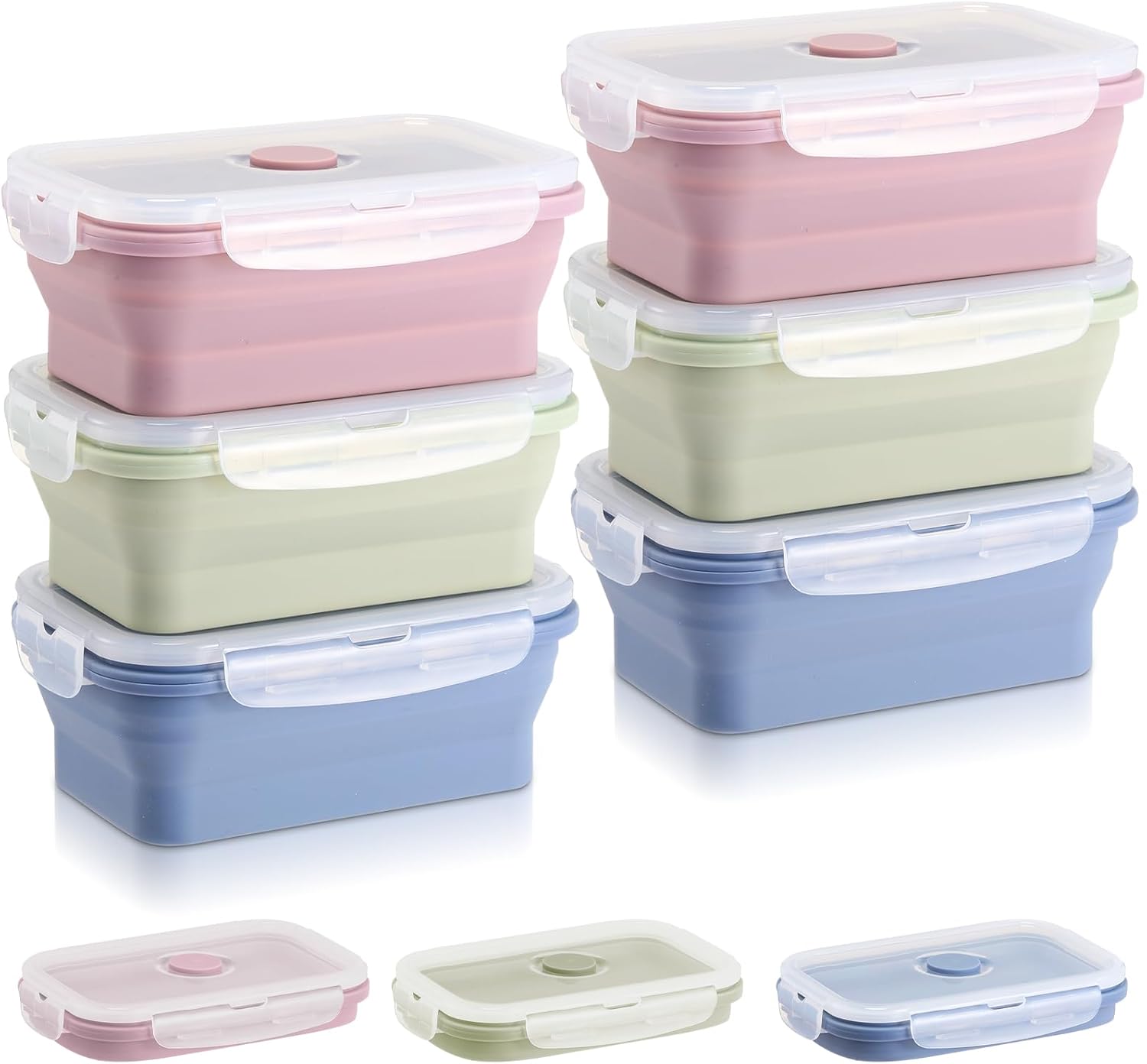 Amazon.com: Mifoci 6 Pcs Silicone Food Containers Collapsible Food ...
