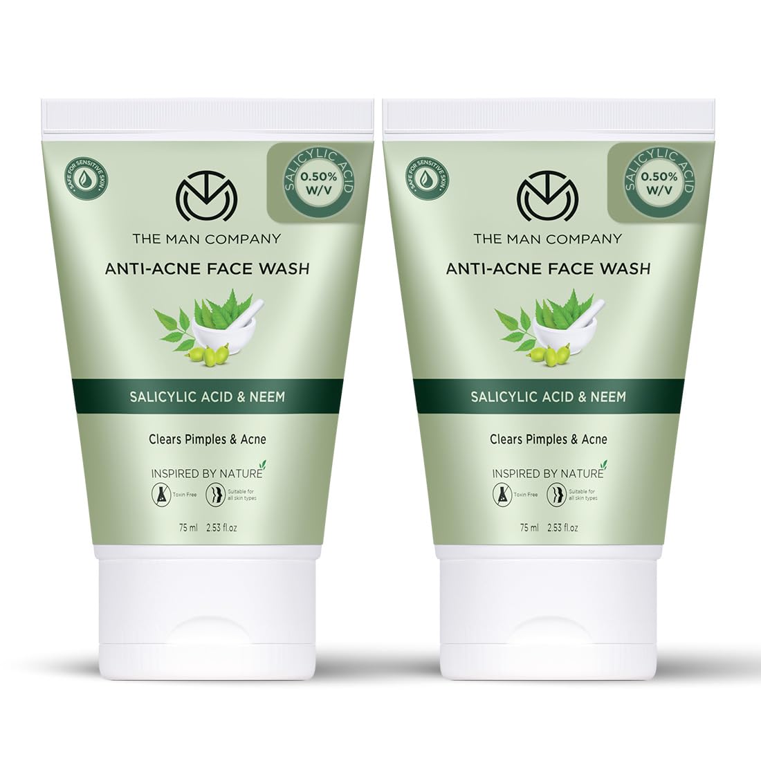 The Man Company Anti-Acne Face Wash For Men- 75ml (Pack of 2) | Clears ...