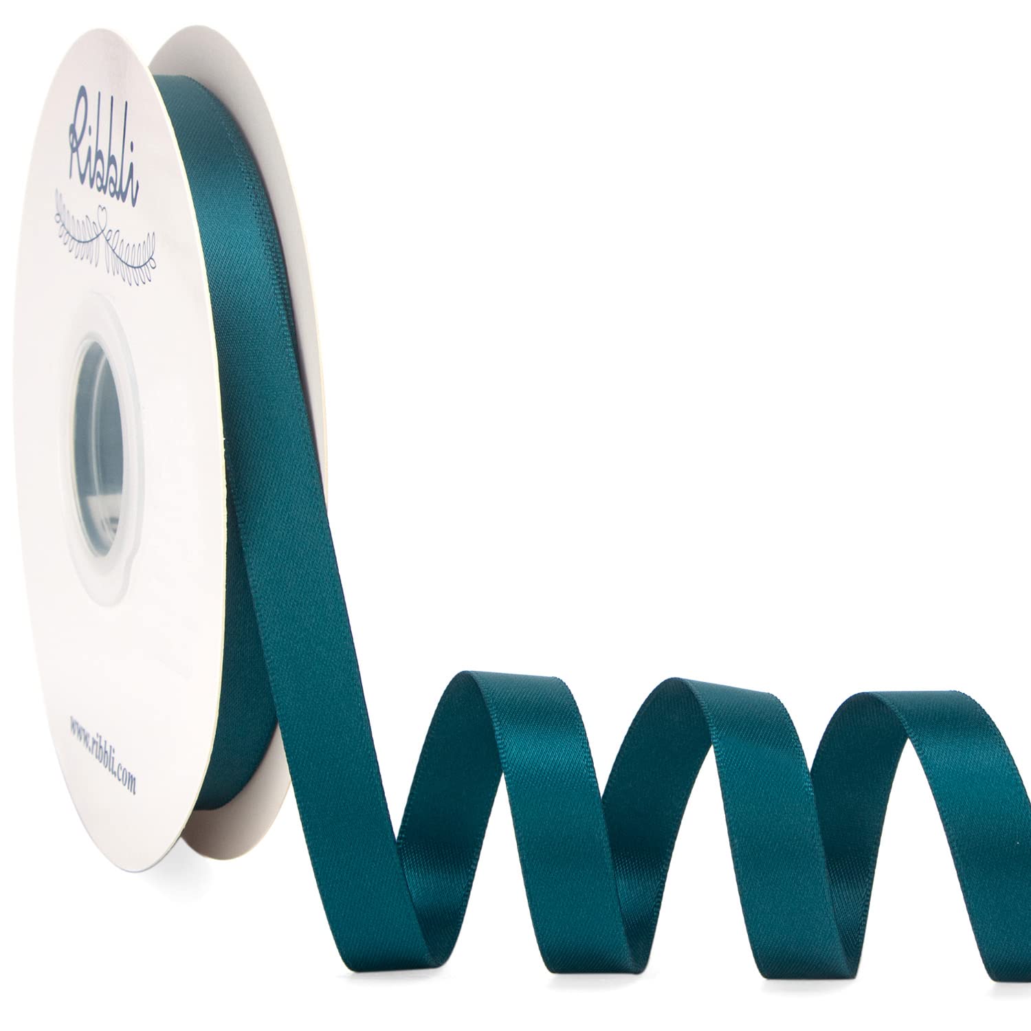 Snapklik.com : Teal Satin Ribbon Double Faced Satin 1/2 Inch X ...