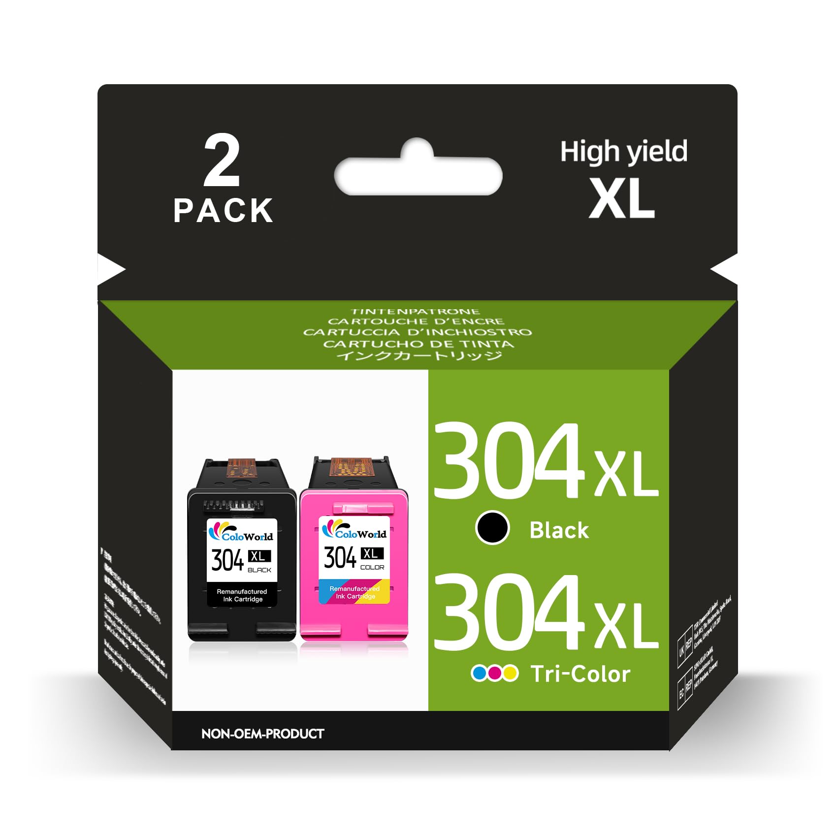 304 Ink Cartridges Combo Pack, 304 XL Remanufactured for HP Printer Ink ...
