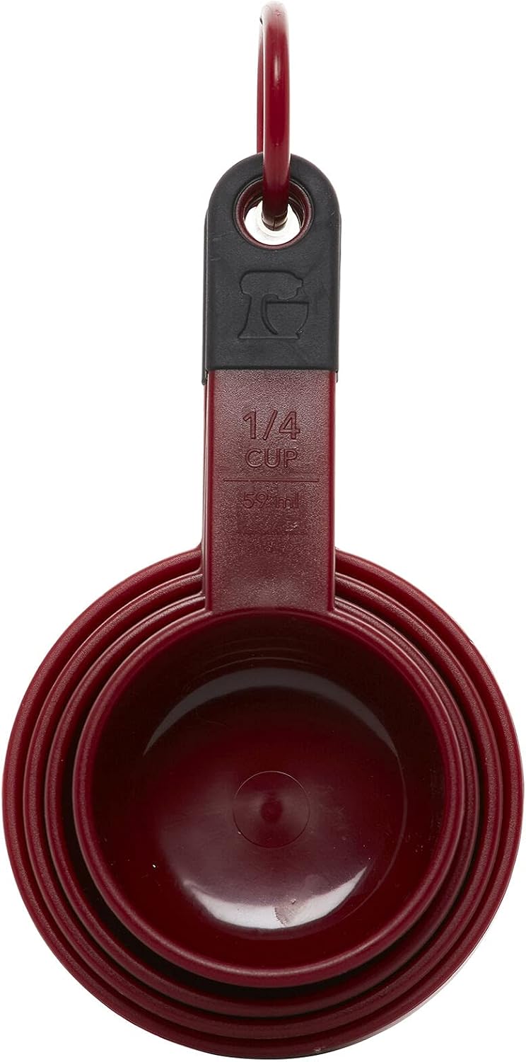 Amazon.com: KitchenAid Classic Measuring Cups, Set of 4, Red/Black ...