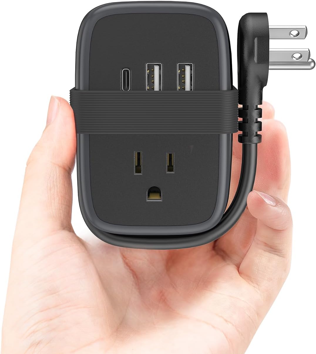 USB C Travel Power Strip, NTONPOWER 3 ft Wrapped Around Extension Cord ...