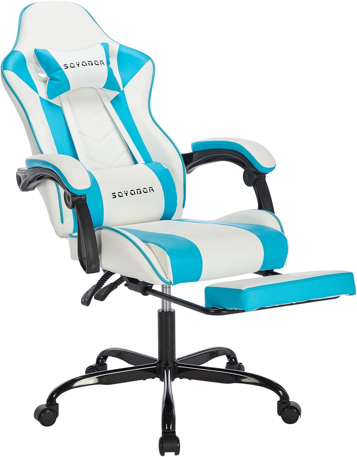 Gamer Chair Pu Leather Computer Desk Chair, Ergonomic Gaming Chair with ...