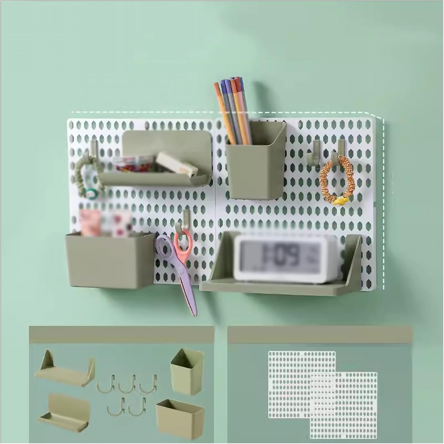 Amazon.com: ZERVA Pegboard Wall Mount Display Wall Organizer Pegboard ...