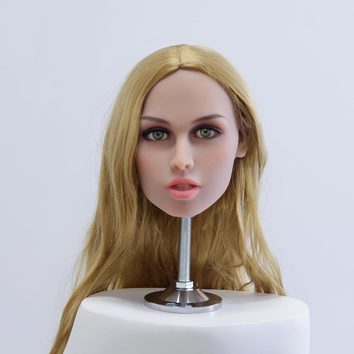 Amazon.com: Makeup Doll Head with Hair Wig, Single Soft Doll Head ...