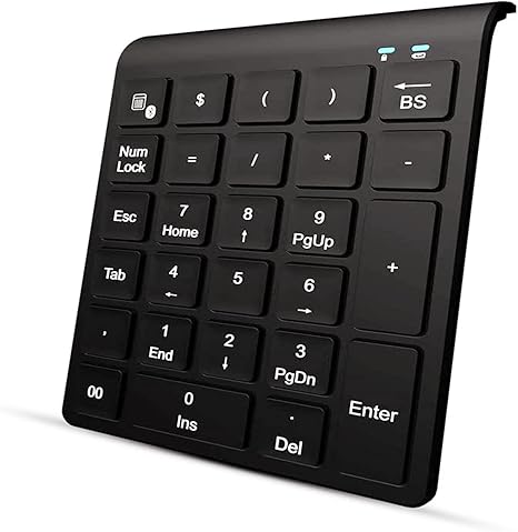 Bluetooth Number Pad, Portable Wireless Bluetooth 27-Key Multi-Function ...
