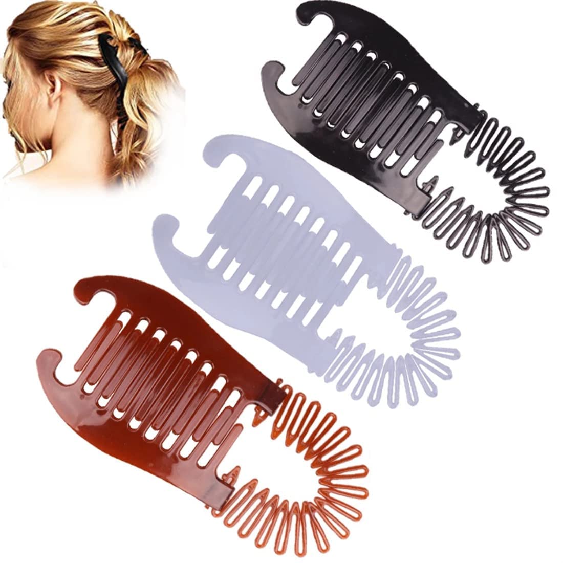 Amazon.com : MOOKITOO 3Pcs Banana Hair Clips for Women - Jumbo Banana ...